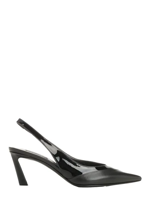 Givenchy Spiky" Slingback In Smooth And Patent Calfskin - Black