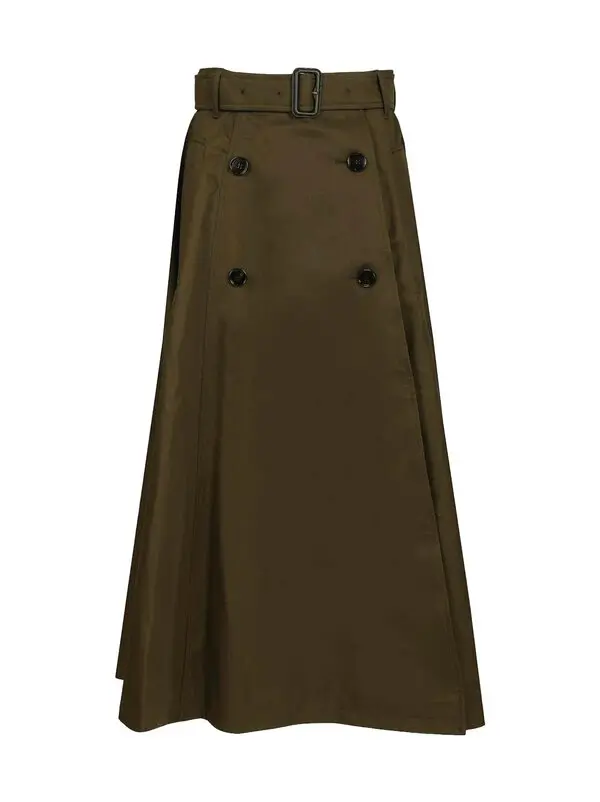 Burberry Midi Trench Skirt - Green