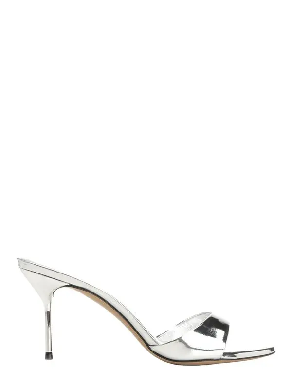 Paris Texas Lidia Mule In Mirrored Leather - Silver