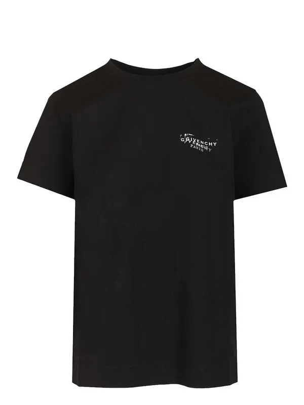 Givenchy Regular-fit Cotton T-shirt With Ink Effect Logo - Black
