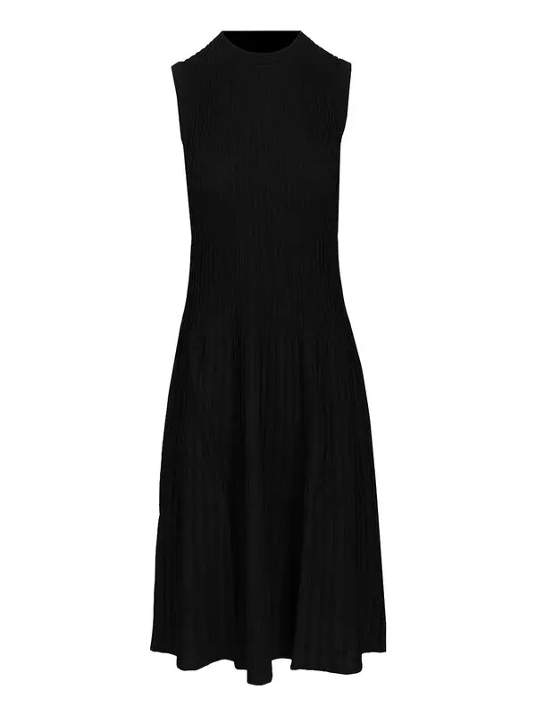 Max Mara Sleeveless Viscose Crêpe Yarn Dress - Black