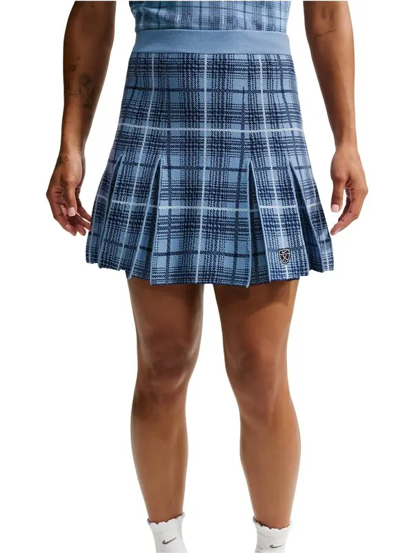 Nike Fairway Fresh Plaid Sweater Skirt - Work Blue/white