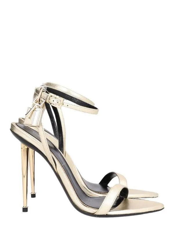 TOM FORD Padlock Stiletto Sandal - Gold