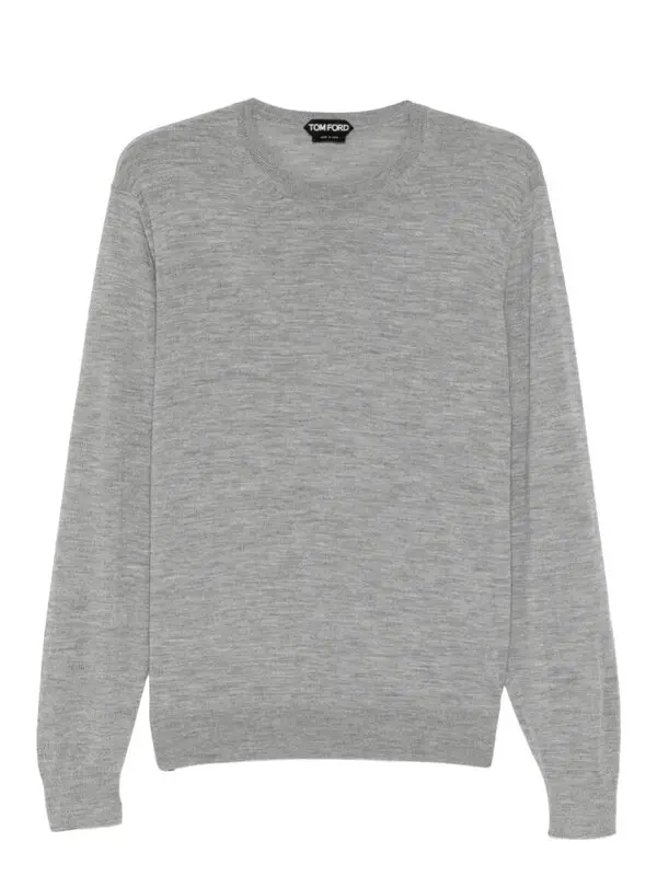 TOM FORD Crew Neck Fine-weave Wool Sweater - Gray