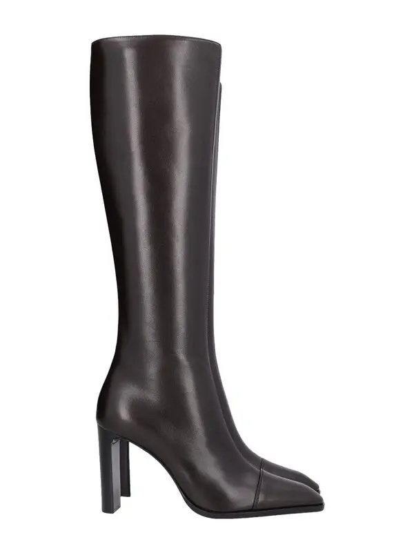 Saint Laurent Venetia Boots In Smooth Leather - Brown