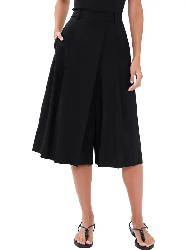 Theory Front Wrap Culottes - Black