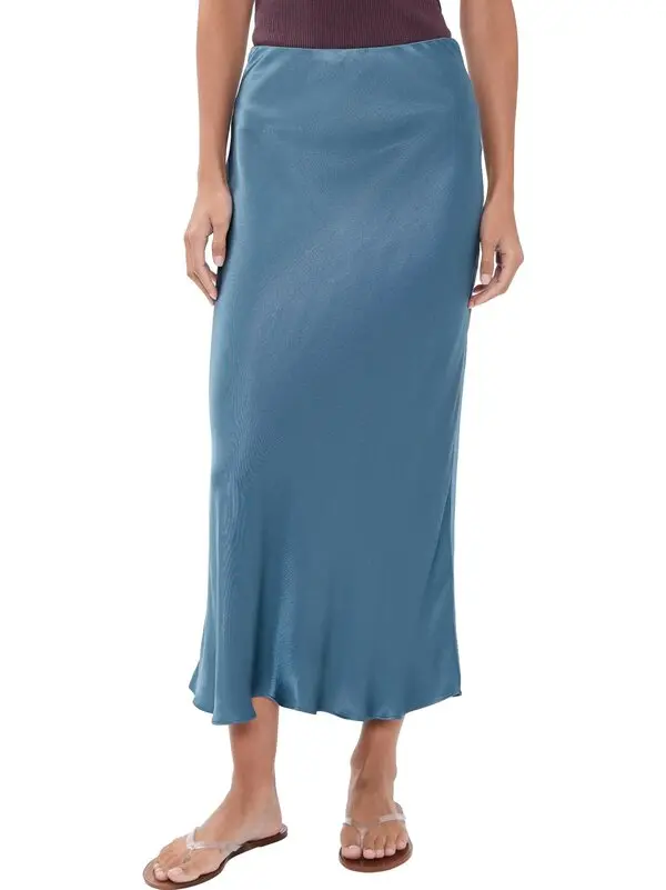 Rails Anya Satin Midi Skirt - Atlantic