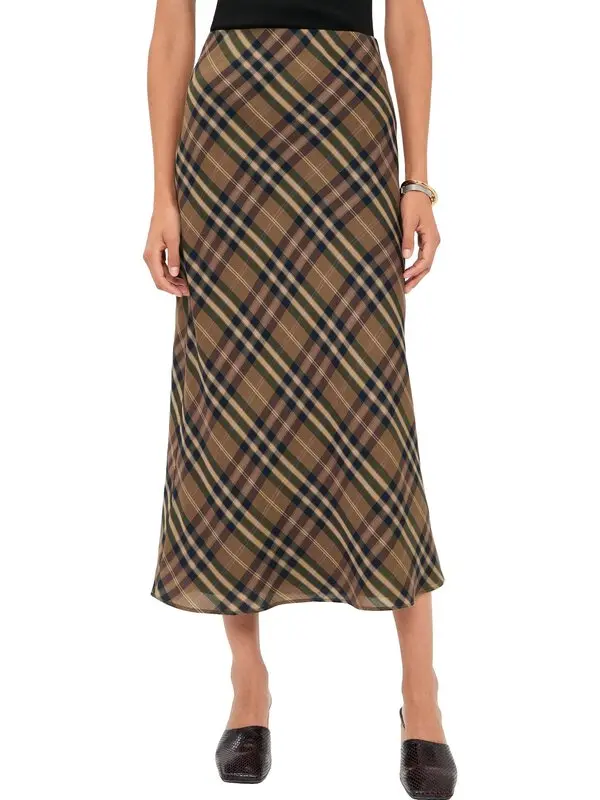 Joe's Jeans The Ines Midi Skirt - Camel Plaid