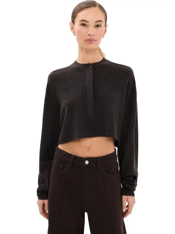 Le Kasha Bulgan Cashmere Cropped Sweater - Chocolate