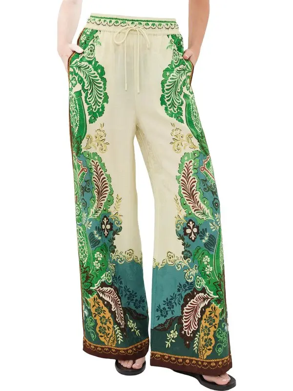 ALEMAIS Florence Wide Leg Printed Pants - Multi