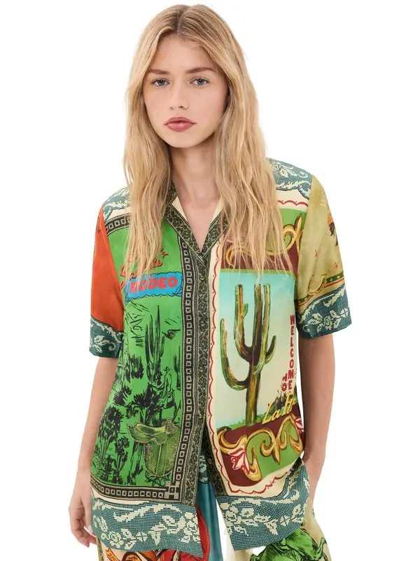 ALEMAIS Ace Silk Button Down Shirt - Multi