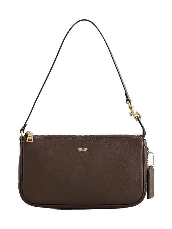 COACH Natural Grain Leather Plaza Bag - Maple