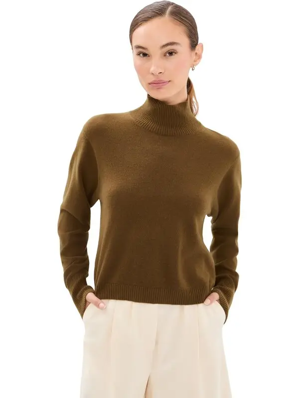 Le Kasha Cashmere Mock Neck Sweater - Cinnamon