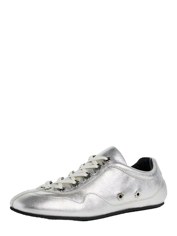 Cecilie Bahnsen Studded Leather Sneakers - Silver
