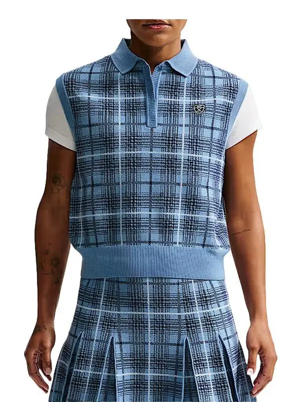 Nike Fairway Fresh Plaid Sweater Vest - Work Blue/white