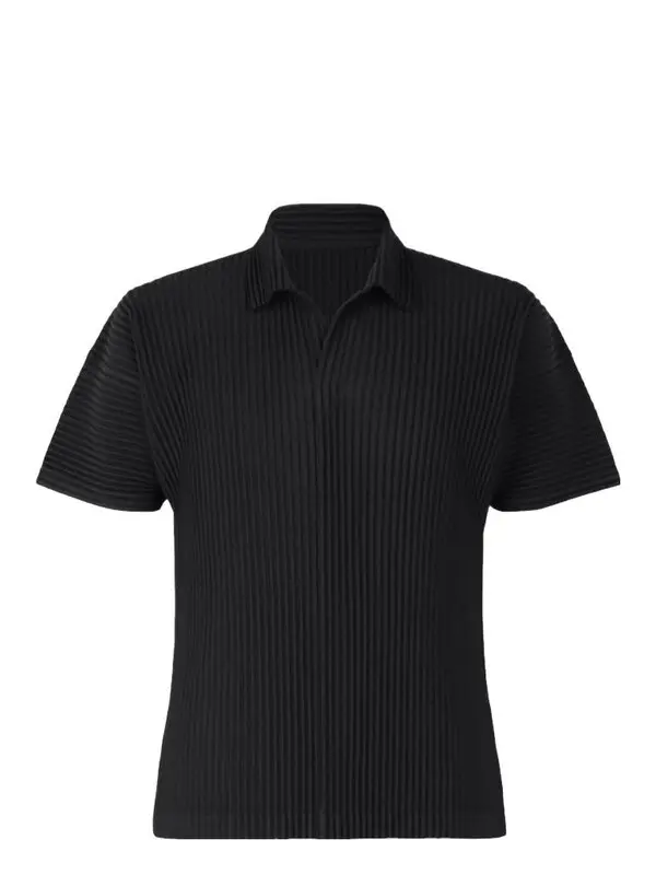 Issey Miyake Homme Plissé Pleated Short Sleeved T-shirt - Black