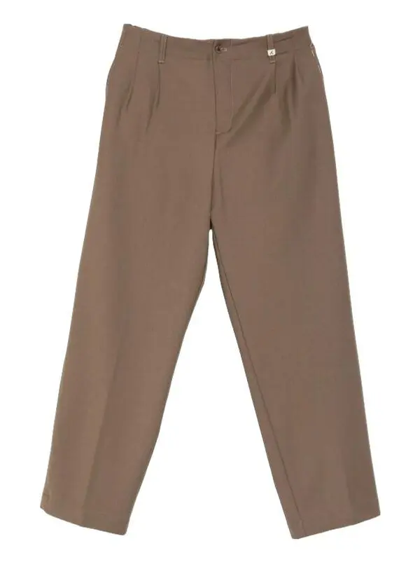 MYTHS Pleated-front Straight-leg Trousers - Brown