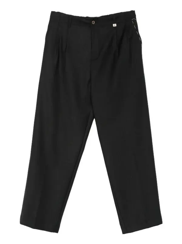 MYTHS Pleated-front Straight-leg Trousers - Black