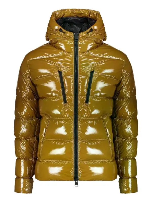 Herno Hooded Down Jacket With Glossy Finish - Brown