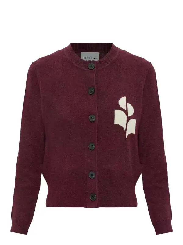 MARANT ETOILE Logo Patch Button-up Cardigan - Red