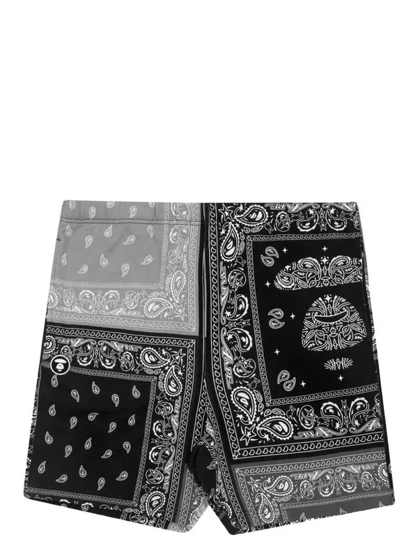 AAPE BY *A BATHING APE Moonface Bandana Print Shorts - Black