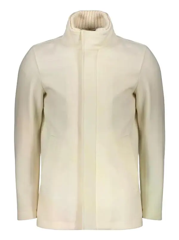 Herno High-collar Single-breasted Coat - Neutrals