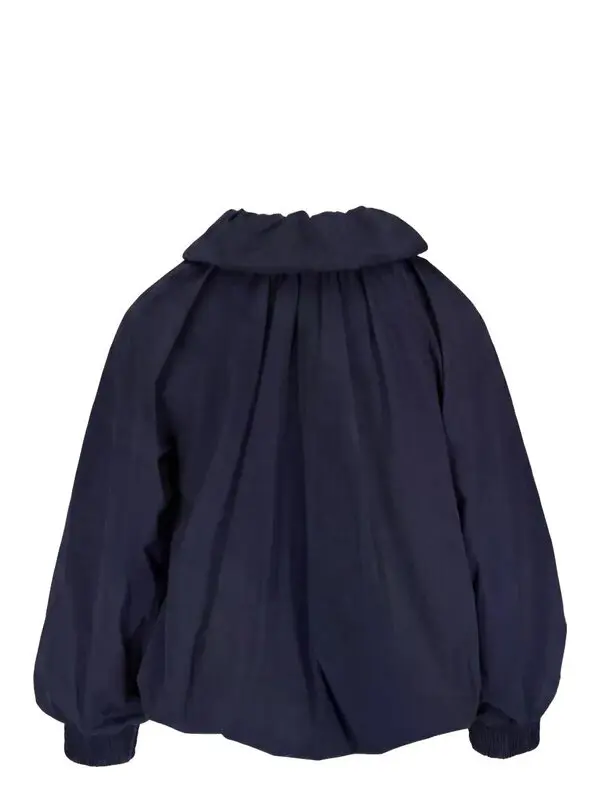 Veronica Beard Circe Gathered-neckline Balloon-sleeve Bubble Jacket - Blue