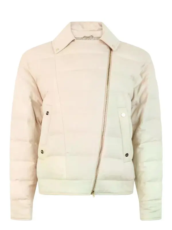 Herno Asymmetrical Zip Puffer Jacket - Neutrals