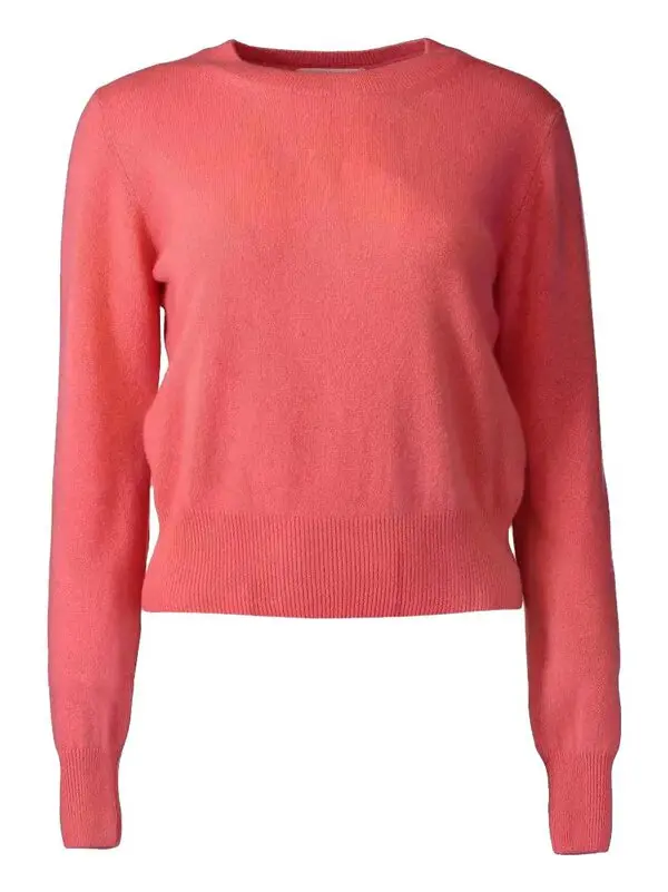Misha Collection Cashmere Fine Knit Crew Neck Sweater - Pink