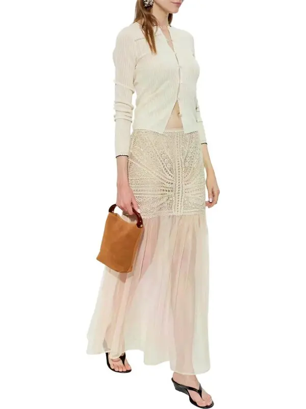 Ulla Johnson Crochet-knit Tulle Maxi Skirt - Neutrals