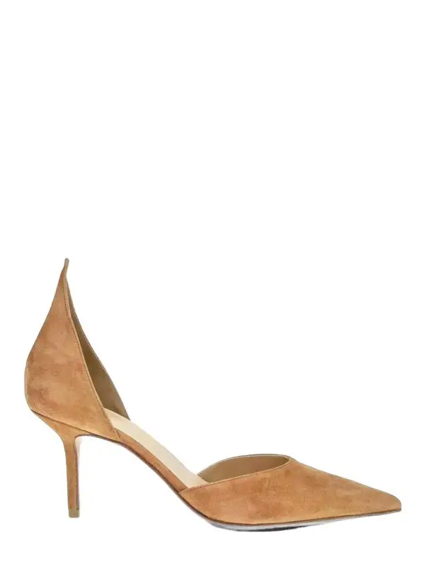 FRANCESCO RUSSO Flame Pointed-toe D'orsay Pumps - Brown