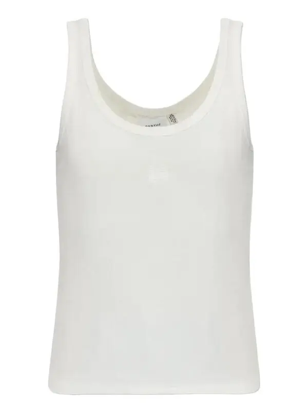 GESTUZ Ribbed Knit Tank Top - White