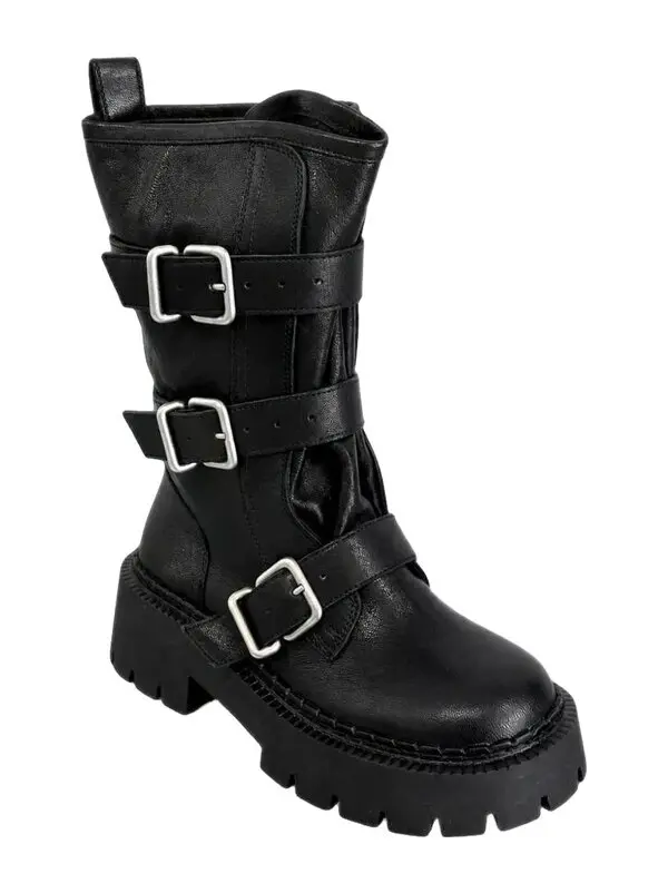 VIC MATIE Buckled Biker Boots - Black