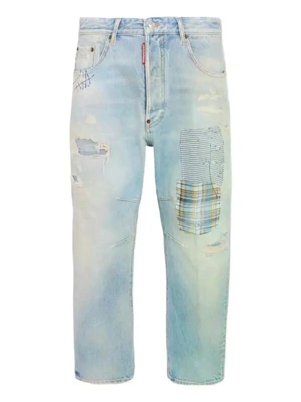 Dsquared2 Patched Superlite Kawaii Jeans - Blue