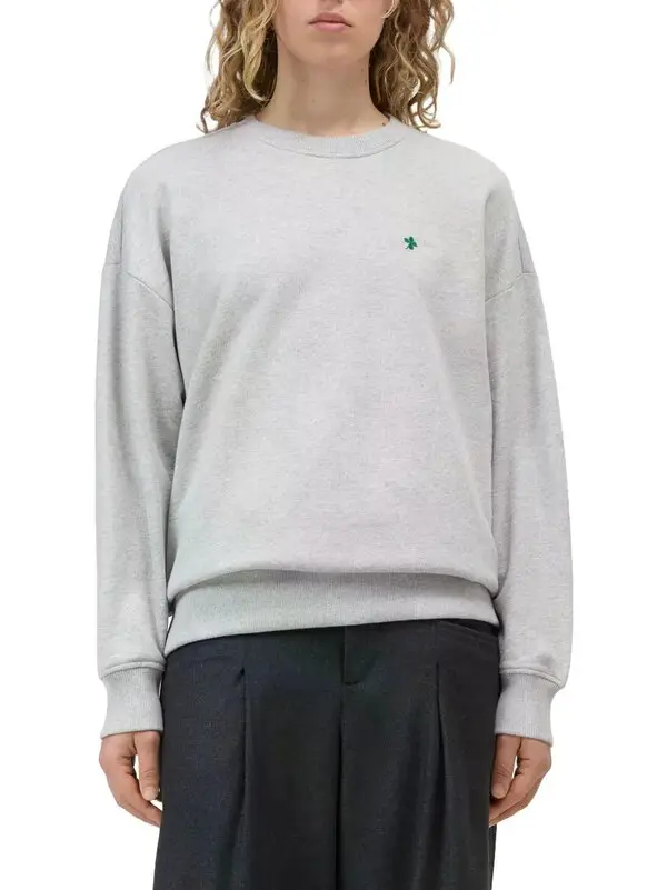 Closed Logo Embroidered Crew-neck Sweater - Grey