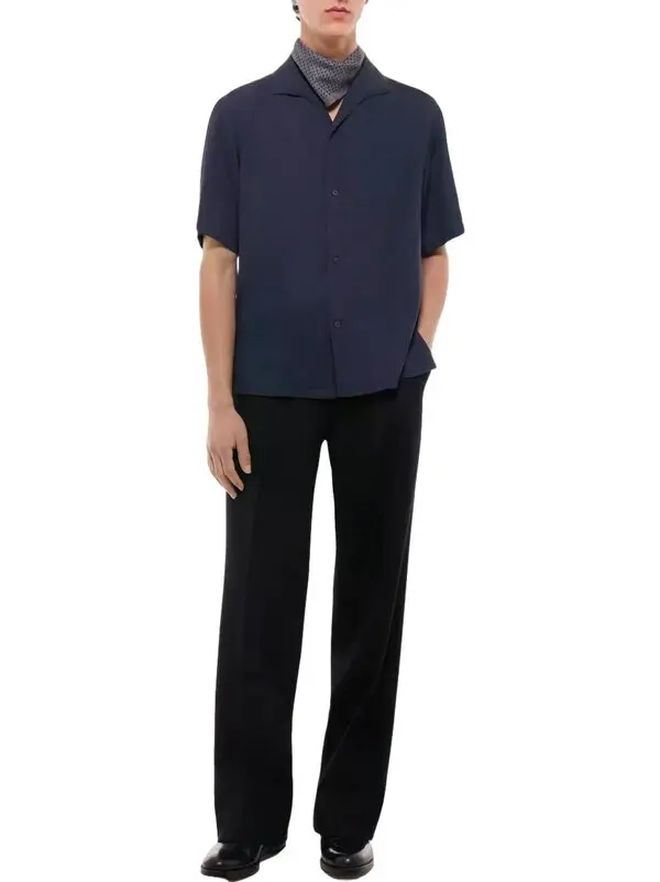 FURSAC Short-sleeve Camp-collar Shirt - Blue