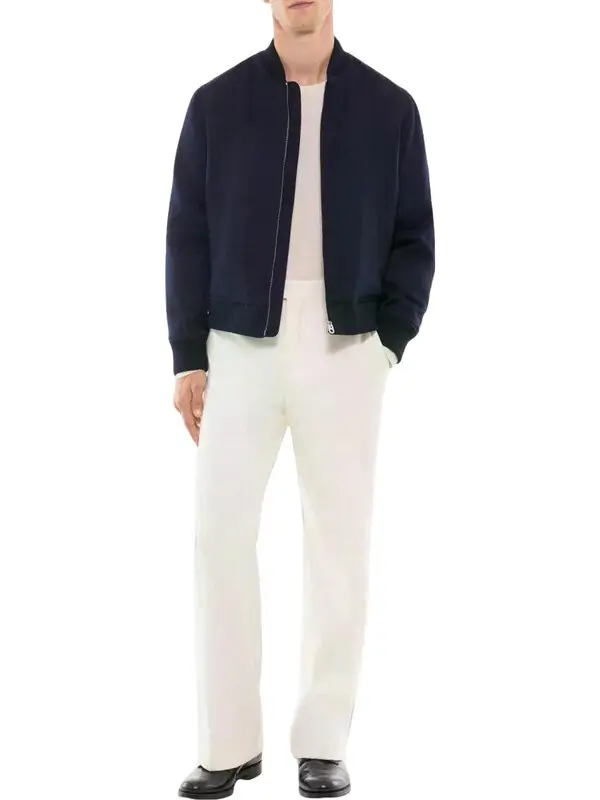 FURSAC Zip-up Bomber Jacket With Ribbed Trim - Blue