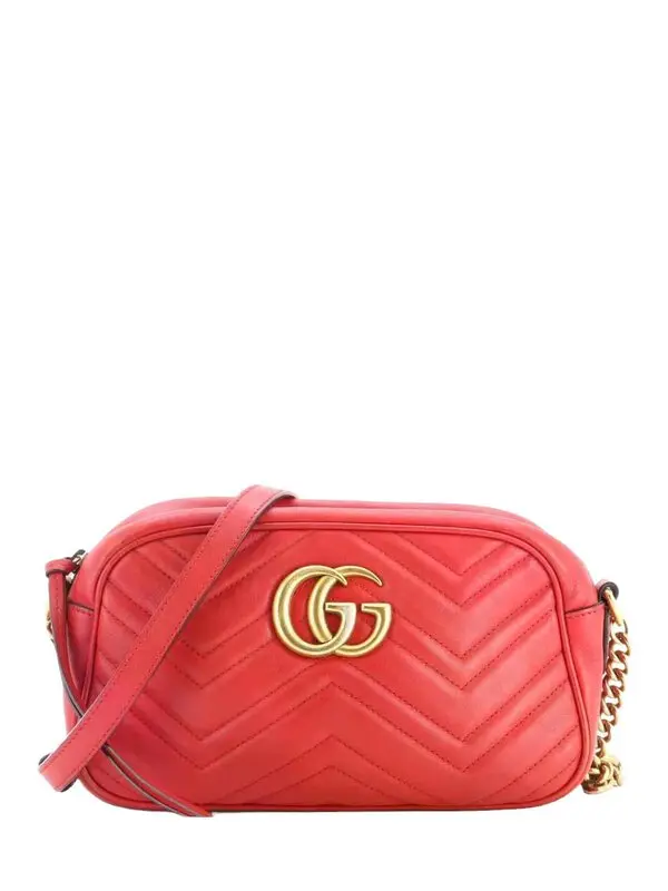 Gucci Matelassé Leather Small Shoulder Bag - Red