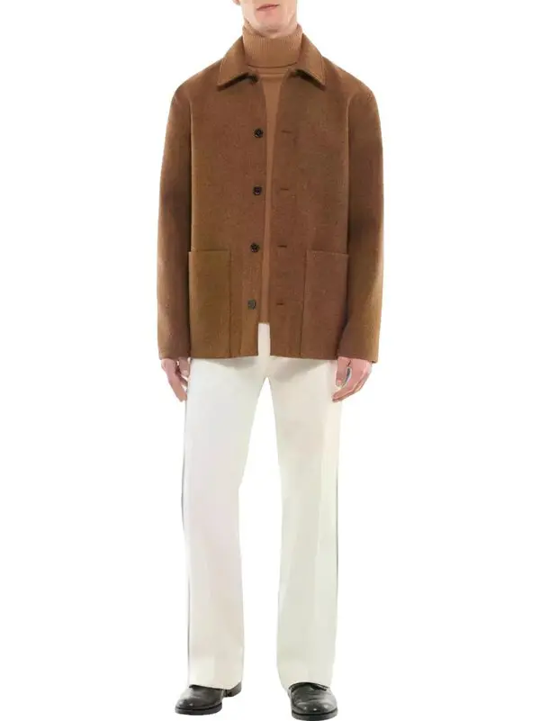 FURSAC Classic Collar Patch Pocket Coat - Brown