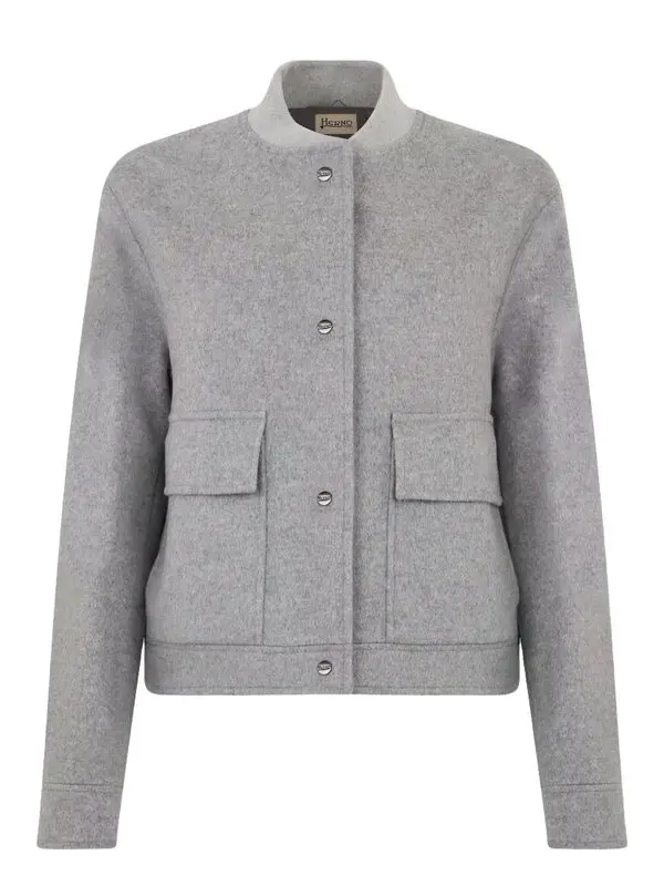 Herno Virgin Wool Bomber Jacket - Grey