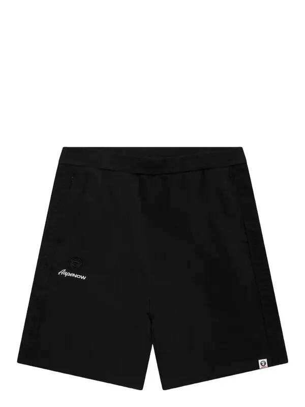AAPE BY *A BATHING APE Moonface Logo-print Relaxed Fit Shorts - Black
