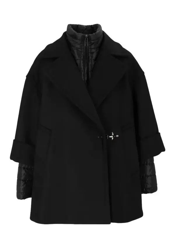 FAY Quilted-insert Wool-blend Jacket - Black
