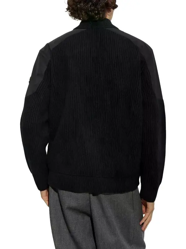 Moose Knuckles Ribbed-knit Panelled Puffer Jacket - Black