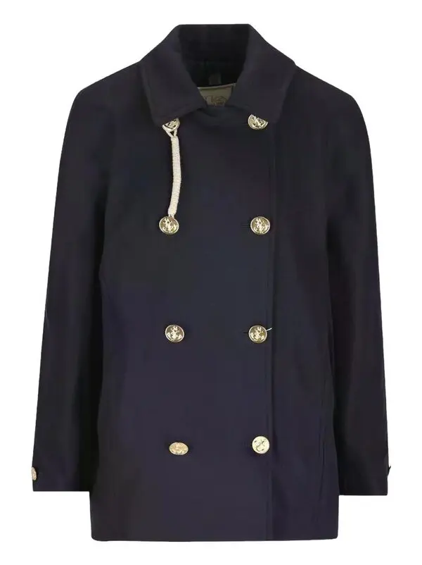 CAMPLIN Double-breasted Anchor-button Coat - Blue