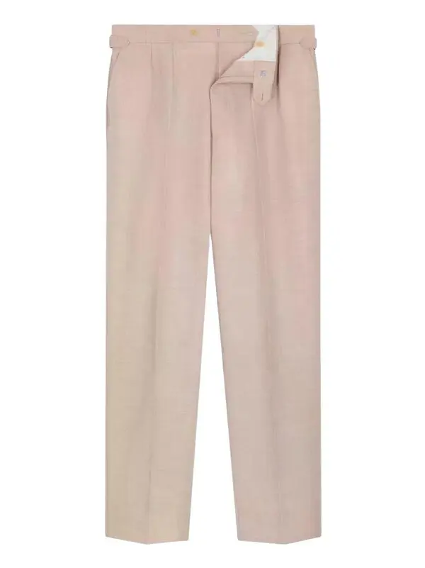 FURSAC Pleated Wide-leg Trousers With Side Buckle Adjusters - Neutrals