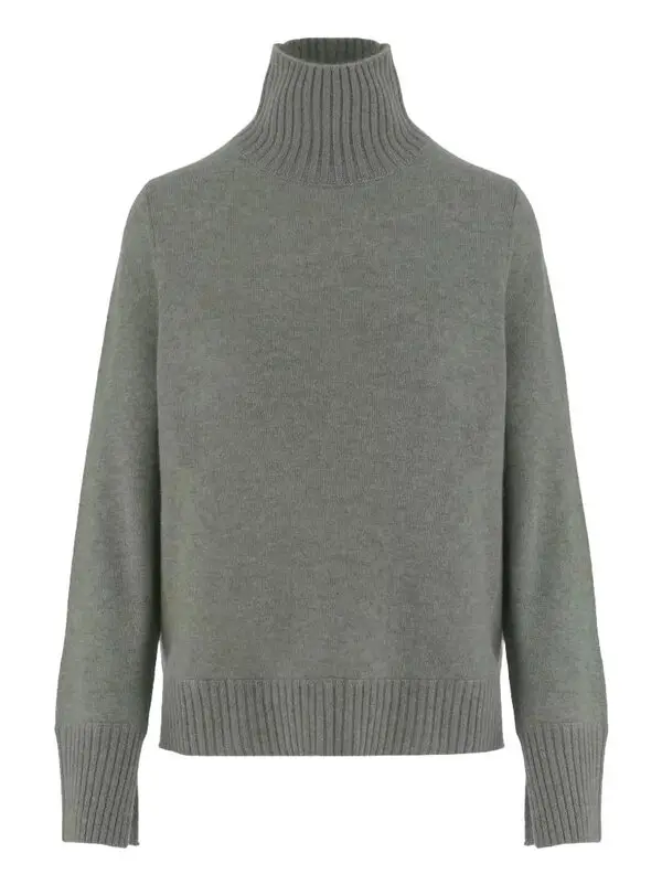 ALLUDE Cashmere Turtleneck Sweater - Green