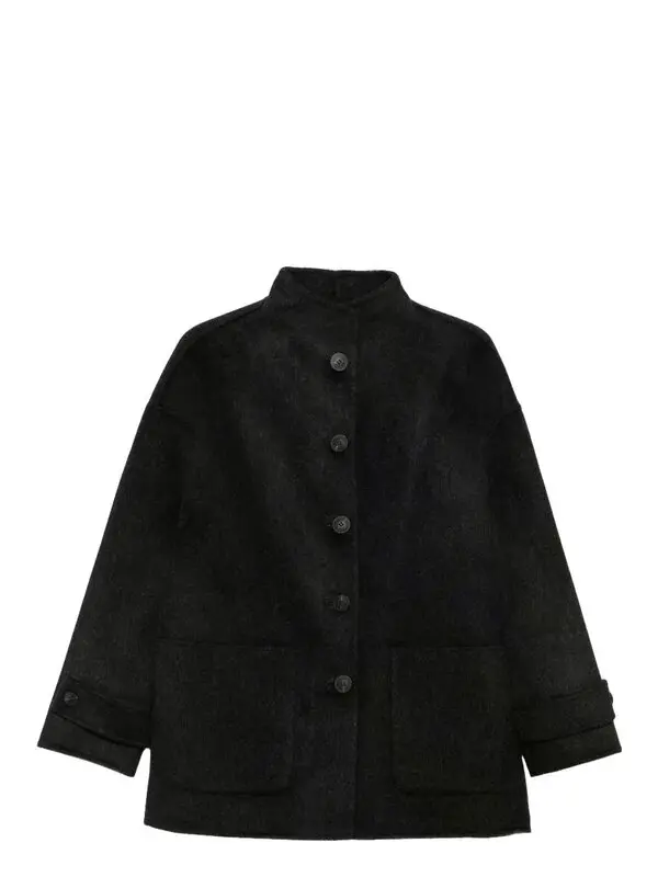 THE DYNAMIS STUDIO High-neck Patch-pocket Coat - Red