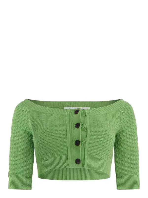 Philosophy Di Lorenzo Serafini Cropped Cardigan - Green