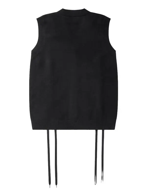 Simone Rocha Lace-up Button-down Vest - Black