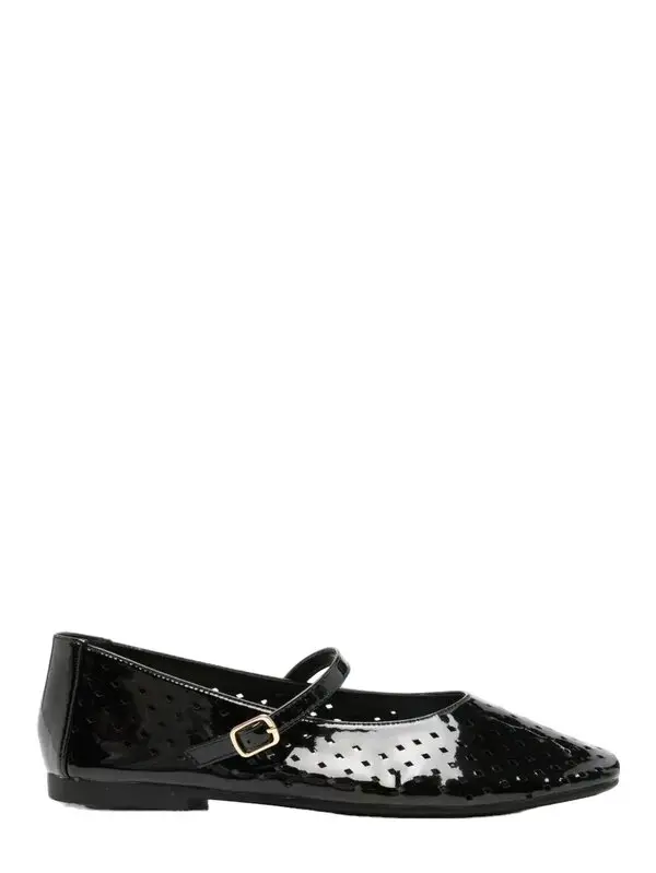 LINDA BAUMANN Perforated Mary Jane Flats - Black